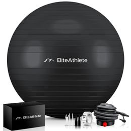 EliteAthlete® Gymnastikball Sitzball Büro ergonomisch mit Anti Burst System - Fitness Yoga Pilates Schwangerschaft - Schwangerschaftsball Fitnessball Yogaball - Yoga Ball inkl. Luftpumpe 85cm