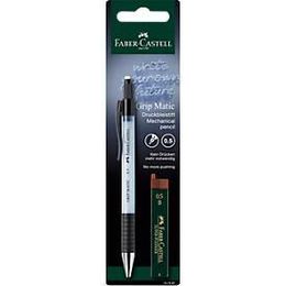 Druckbleistift Faber-Castell GRIP-MATIC 1375, Minenstärke 0,5 mm, HB, Auto-Minenvorschub, Mine auswechselbar, gummierte Griffzone, Kunststoff & Metall, transluzent-hellblau, inkl. 12 Minen