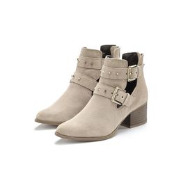 Lascana Cowboy Stiefelette beige Gr. 39 für Damen. Mit Nieten. Nachhaltig.