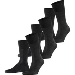 Falke Socken, 3er Pack, Baumwolle, für Herren, grau, 43/44