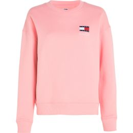 Tommy Jeans Sweatshirt, Logo-Detail, Baumwolle, für Damen, pink, L