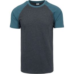 Urban Classics Raglan Contrast Tee T-Shirt grau blau in M