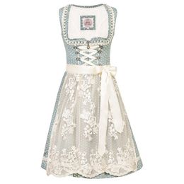 Marjo Trachtenkleid Mini Dirndl 2tlg. 58cm DARIA wasserblau creme