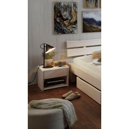 Nachtkonsole Relita "Bellmund" Sideboards Gr. B/H/T: 50 cm x 40 cm x 38 cm, 1, weiß (weiß transparent) Nachtkonsole Nachtkonsolen und Nachtkommoden aus Fichte white wash mit natürlicher Holzmaserung