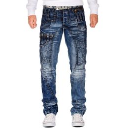 KOSMO LUPO 5-Pocket-Jeans Auffällige Herren Hose BA-KM020 mit aufgesetzten Applikationen
