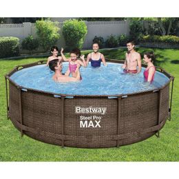 Bonnevie - Steel Pro max Swimmingpool-Set Deluxe Series Rund 366x100 cm vidaXL892309