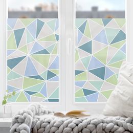 Fensterfolie Geometrische Dreiecke Türkis Grün