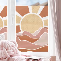 Fensterfolie Berglandschaft mit goldenem Sonnenaufgang