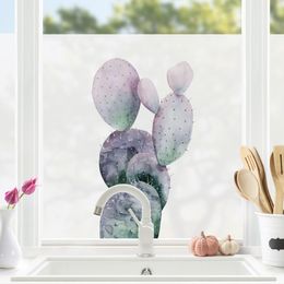Fensterfolie Kaktus in Lila I