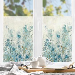 Fensterfolie Blaue Frühlingswiese II