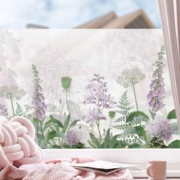 Fensterfolie Fingerhut in zarter Blumenwiese