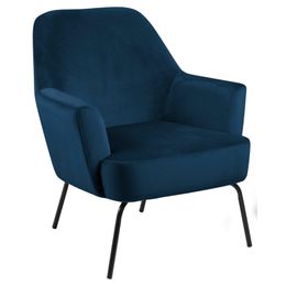 ebuy24 Relaxsessel Melissa Sessel Velours blau. (1-St)