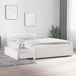 Bett mit Schubladen - Jugendbett Bettgestell Weiß 90x200 cm BV560172 Bonnevie