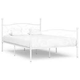 Bett mit Lattenrost - Jugendbett Bettgestell Weiß Metall 140 × 200 cm BV430193 Bonnevie