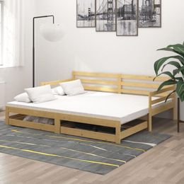 Ausziehbares Tagesbett Bett - Jugendbett Bettgestell 2x(90x200) cm Massivholz Kiefer BV704865 Bonnevie