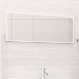 Bonnevie - Badspiegel Spiegel Wandspiegel - Hochglanz-Weiß 90x1,5x37 cm Holzwerkstoff BV659442