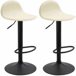 CLP - 2er Set Barhocker Lana V2 Kunstleder creme schwarz