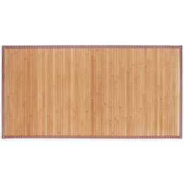 Bambusmatte, 61x122cm, feuchtigkeitsresistent, rutschfest, Bambus Fußmatte Bad, Flur, Küche, Badteppich, natur - Relaxdays