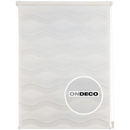 ONDECO - Duo Rollo Wave ohne Bohren, Klemmfix für Fenster innen, Seitenzugrollo Klemmen Sichtschutz Sonnenschutz, lichtdurchlässig und Blickdicht