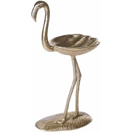 Beliani - Dekofigur Schale in Gold aus Aluminium Flamingo Form 57 cm Dekoration Dekoschale Wohnaccessoires - Gold