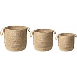 Beliani - Set aus 3 Aufbewahrungskörben Jute Natur 30 cm Behälter Boho