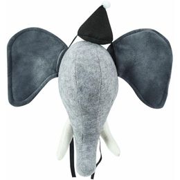 Beliani - Plüsch Tierkopf Wanddekoration Grau Baumwolle, Elefantenkopf, Kinderzimmer Spielzeug Dekoration, Accessoire - Grau