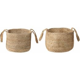 Beliani Set aus 2 Aufbewahrungskörben Natur Jute 38 cm Behälter Boho - Natürlich