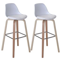 MCW Polsterhocker -A89-2 (Set, 2er), Abgerundete Sitz- und Rückenfläche, weiß