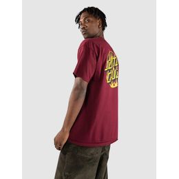 Santa Cruz X Thrasher Flame Dot T-Shirt burgundy