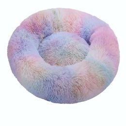 TPFLiving Tierkorb aus Baumwolle - Flauschiges Hundekörbchen / Katzenkörbchen, Plüsch Hundebett Rund - Verschiedene Farben - 60cm - 100cm Durchmesser