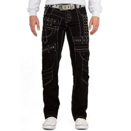 KOSMO LUPO 5-Pocket-Jeans Auffällige Herren Hose BA-KM8004 mit Nieten und Ziernähten