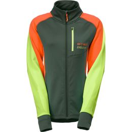 Parforce Protective Damen Powerstretch-Fleecejacke Hatz-Watz Oliv/Signalorange/Signalgelb (Größe: M)