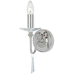 Lighting FP1-POL-NICKEL Wandleuchte Finsbury Park 1xE14 60W Stahl, Glastropfen Nickel poliert H:20,5cm B:12cm dimmbar - Elstead