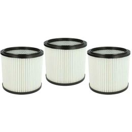 vhbw - 3x Rund-Filter kompatibel mit Mehrzwecksauger Einhell bt-vc 1250 s, 1250 sa, 1500 sa, 1600 e