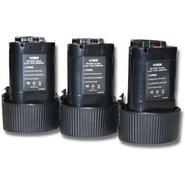 vhbw 3x Li-Ion Akku 2000mAh (10.8V) kompatibel mit Werkzeuge HP330, HP330D, HP330W, HP330DWE, HP330DWLE Ersatz für Makita 194550-6, 194551-4, BL1013,