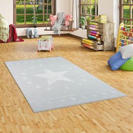 Pergamon - Kinder und Jugend Teppich Trendline Modern Stars Grau - 160x225 cm