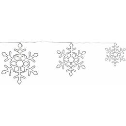 Beliani Outdoor Weihnachtsbeleuchtung led Schneeflocken Silber Eisen 3er Set mit Stromanschluss Weihnachtsdeko für Tür Wand Fenster Kamin Innen Außen - Silber