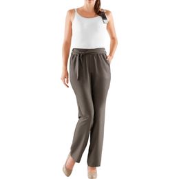 Damen Palazzohose mit Bindeg&uuml;rtel khaki, Gr&ouml;&szlig;e 23