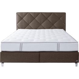 ADA premium Boxspringbett Otello, inkl. Matratze, in verschiedenen Größen & Härtegraden erhältlich, beige|grau