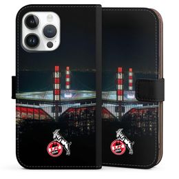 DeinDesign iPhone 14 Pro Max Handy Klapph&uuml;lle Handyh&uuml;lle aus Kunst Leder schwarz Flip Case Stadium 1. Fc K&ouml;ln Official Licensed Product Sideflip mit Lasche