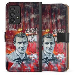 DeinDesign Galaxy A33 5G Handy Klapph&uuml;lle Handyh&uuml;lle aus Kunst Leder schwarz Flip Case 1. Fck 1. Fc Kaiserslautern Fritz Walter Sideflip mit langer Lasche