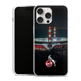 DeinDesign iPhone 15 Pro Max Handy Silikon H&uuml;lle Case wei&szlig; Handyh&uuml;lle Stadium 1. Fc K&ouml;ln Official Licensed Product Silikon Case