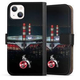 DeinDesign iPhone 13 Handy Klapph&uuml;lle Handyh&uuml;lle aus Kunst Leder schwarz Flip Case Stadium 1. Fc K&ouml;ln Official Licensed Product Sideflip mit Lasche