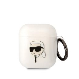 K by KARL LAGERFELD KARL LAGERFELD Kopfhörer-Schutzhülle Karl Lagerfeld 3D Logo NFT Karl Head TPU Case für AirPods 1/2 weiß Sch