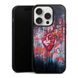 DeinDesign iPhone 15 Pro Handy Gallery Case Handyh&uuml;lle 9H Geh&auml;rtetes Glas R&uuml;ckseite H&uuml;lle 1. Fck 1. Fc Kaiserslautern Heart Gallery Case