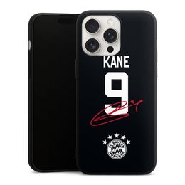 DeinDesign iPhone 15 Pro Max Handy Premium Silikon H&uuml;lle Handyh&uuml;lle schwarz Case Fc Bayern M&uuml;nchen Harry Kane Jersey Silikon Premium Case