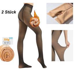 HEAT BOOSTER Thermostrumpfhose 2 x HEAT BOOSTER Damen Fleece Winter Thermo Strumpfhose Beige 503 S-L