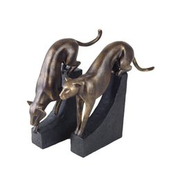 Casablanca Dekoobjekt Panther Dekofiguren schwarz-bronze 2 Stück Skulpturen Polystone