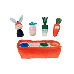 suebidou Steckspielzeug Süßes Steckspiel Gemüsegarten mit 4 Charakteren & Geräuschen Plüsch