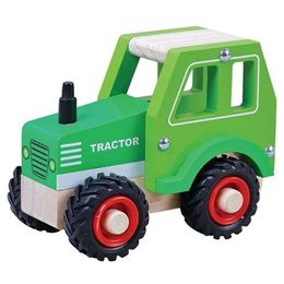 LeNoSa Spielzeug-Traktor Kinder Holz Fahrzeug • Bulldog mit Gummirädern